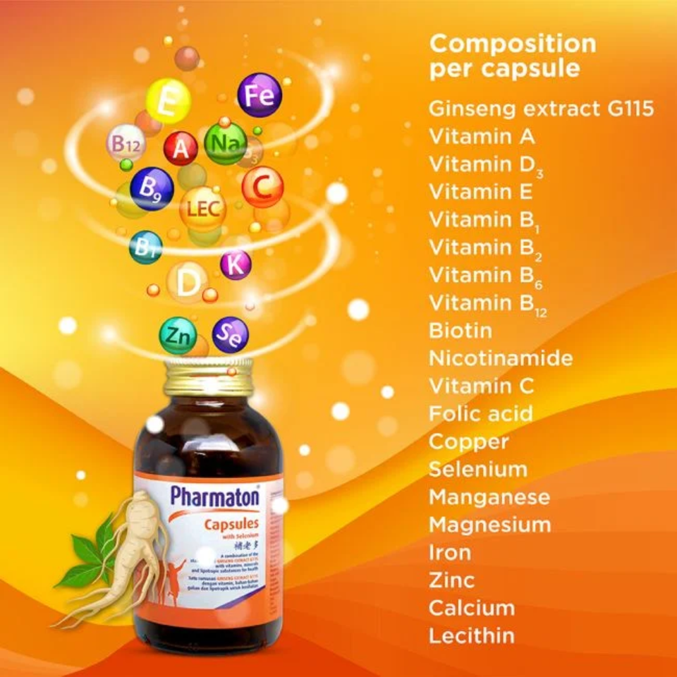 Pharmaton with G115 Ginseng and Selenium 100 Tablets Energy Booster | eBay