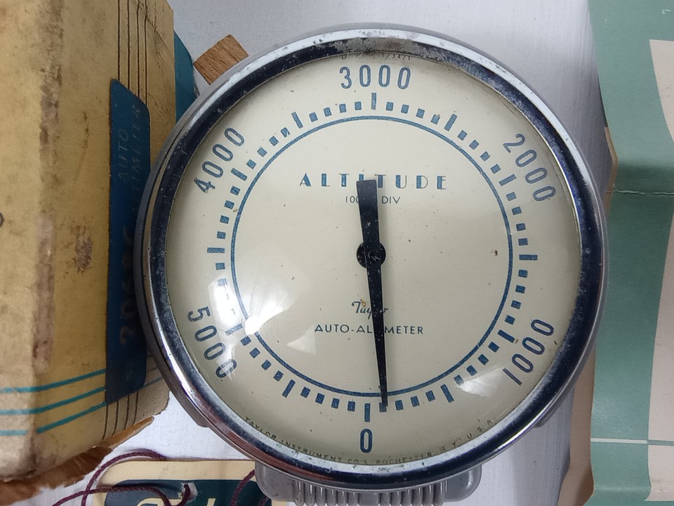 Vintage Taylor Auto-Altimeter Barometer Complete Car Kit w/box 1950's ...