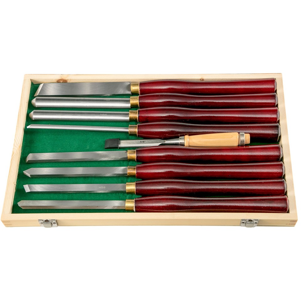 VEVOR 8pc Wood Chisel Set for Wood Root Carving & Lathe Turning - Red ...