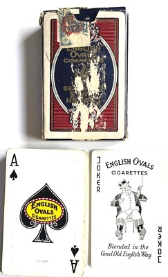 VINTAGE 1950's ENGLISH OVALS CIGARETTES FULL PACK PLAYING CARDS WITH ...