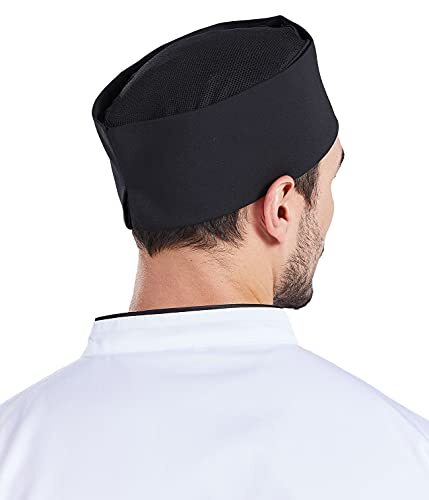 2Pcs Unisex Chef Skull Cap Adjustable Chef Beanie One Size Black Nets ...