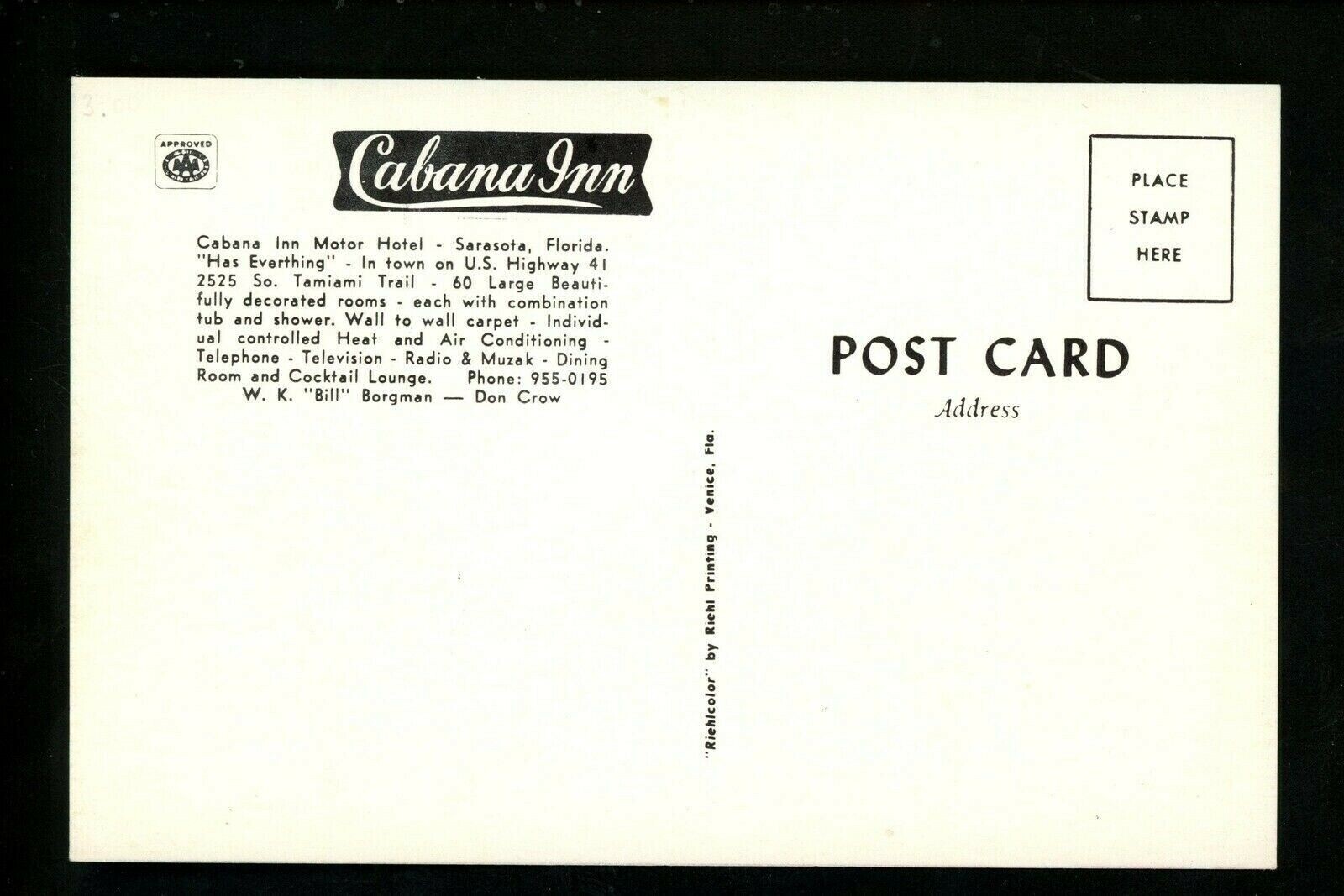 Florida FL postcard Sarasota, Cabana Inn Motor Hotel motel pool view | eBay