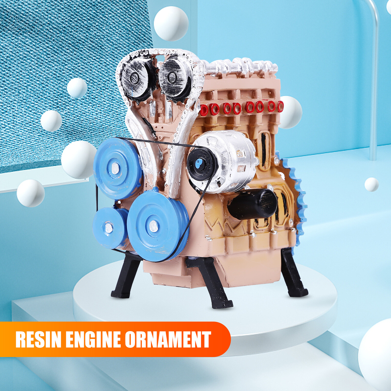 L4 Mechanical Engine Ornament - Resin Inline-4 Engine Art Sculpture ...