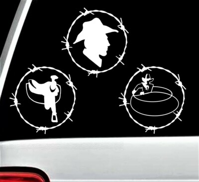 Cowboy Decal Stickers for Car Western Saddle Bull Riding Horse ...