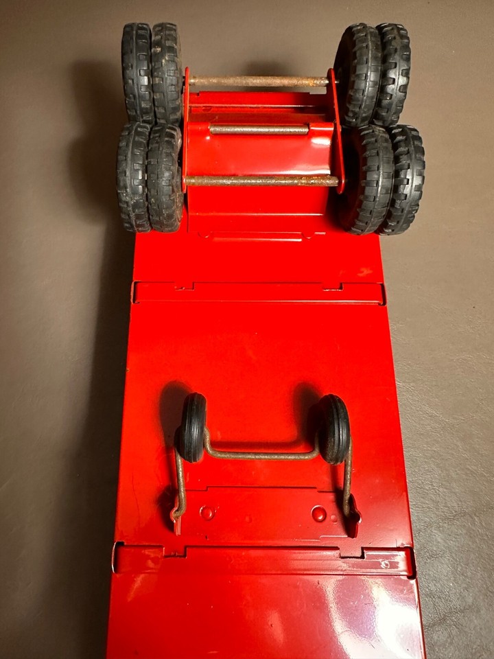 Vintage 50's Structo Steel Company Chrome Semi Truck with Red Trailer ...