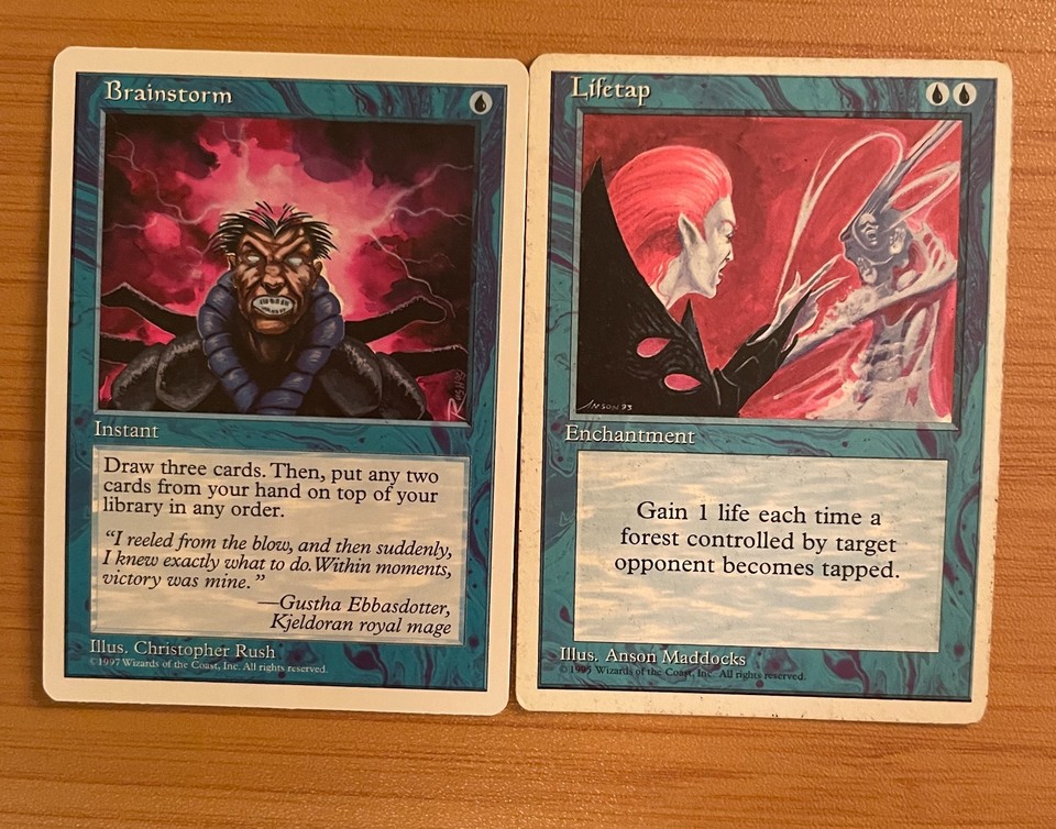 Magic The Gathering Lot of 46 Blue cards Revised 4th 5th Edition VG MtG ...