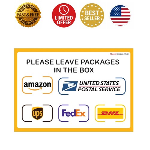Clear Package Instructions Sign Decal Set - 10x7 Adhesive Stickers, 2 ...