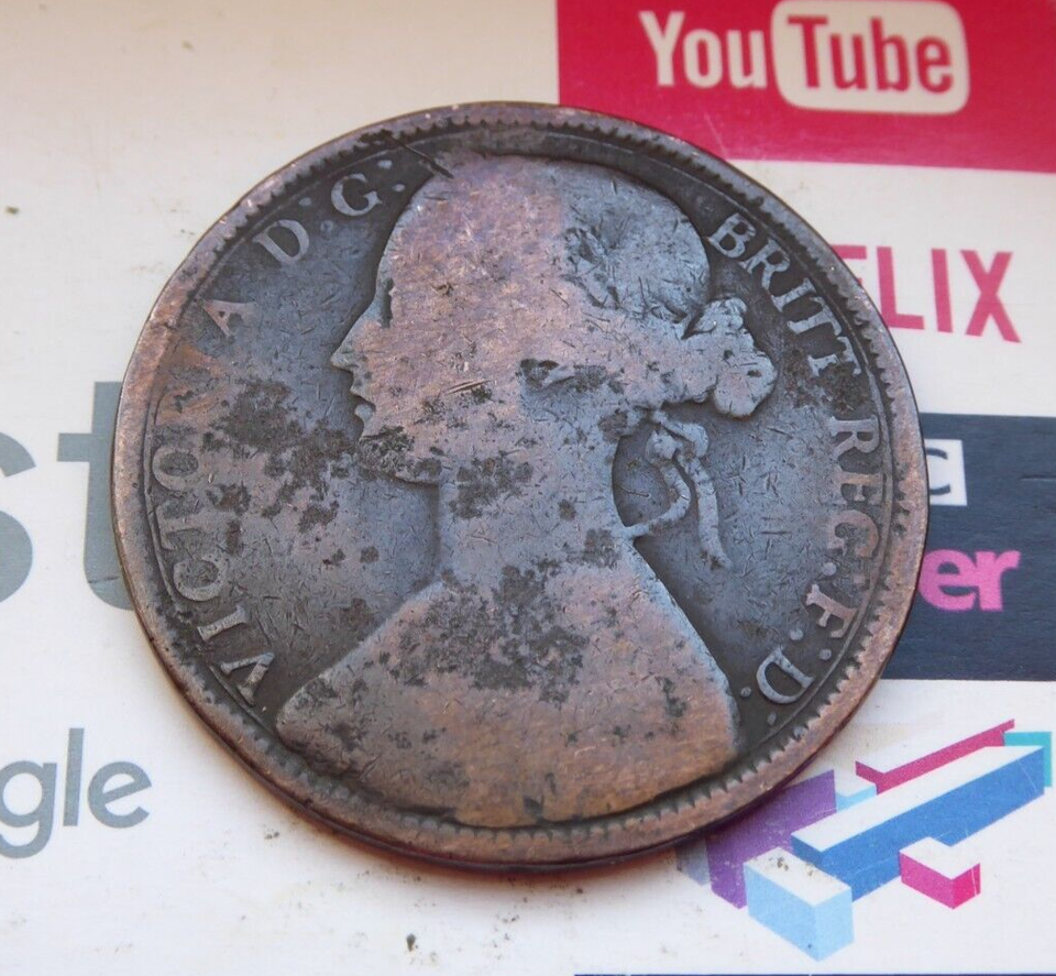 1862 Victoria One Penny Bronze Coin Ref/54313] See Photo's *( bent | eBay