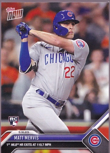 Matt Mervis Chicago Cubs Rookie 2023 Topps Now #300 RC 1st MLB HR 110.7 ...