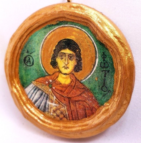 Saint Fotios Photius Photios ΑΓΙΟΣ ΦΩΤΙΟΣ Byzantine Miniature Round ...