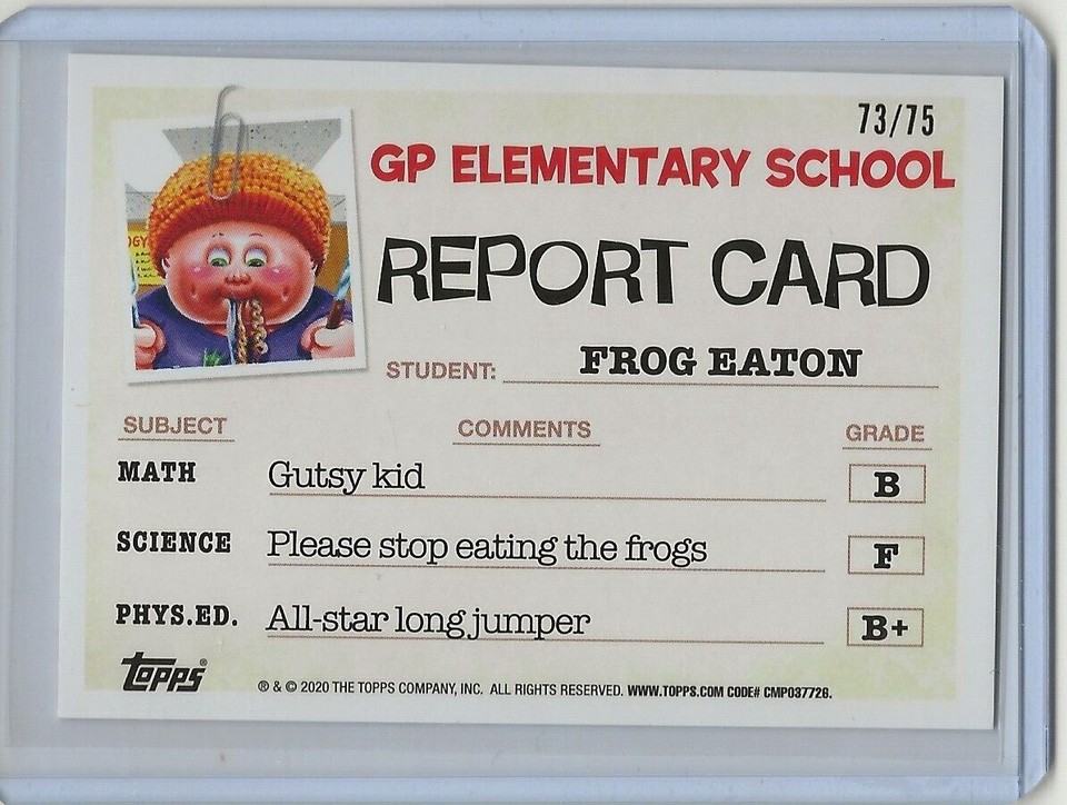2020 Series 1 GPK Garbage Pail Kids Late School BLOOD ROSE RED FROG ...
