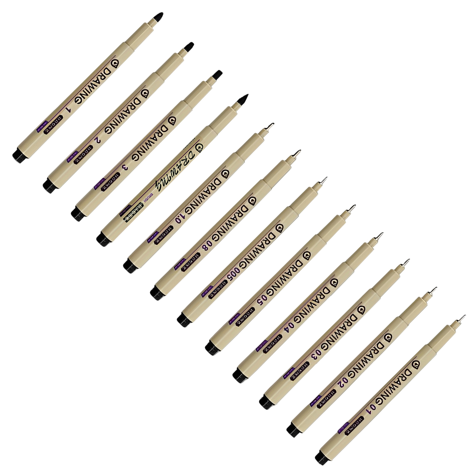 12pcs/set Micron Felt Tip Quick Dry Fineliner Pens Fine Point Technical ...