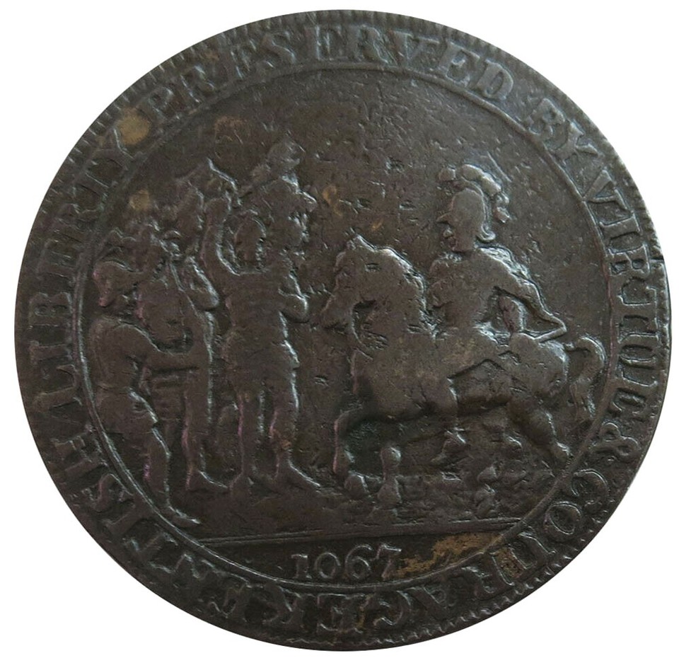 1795 GREAT BRITAIN 1/2 PENNY KENT DEPTFORD MAN OF WAR SHIP CONDER TOKEN ...