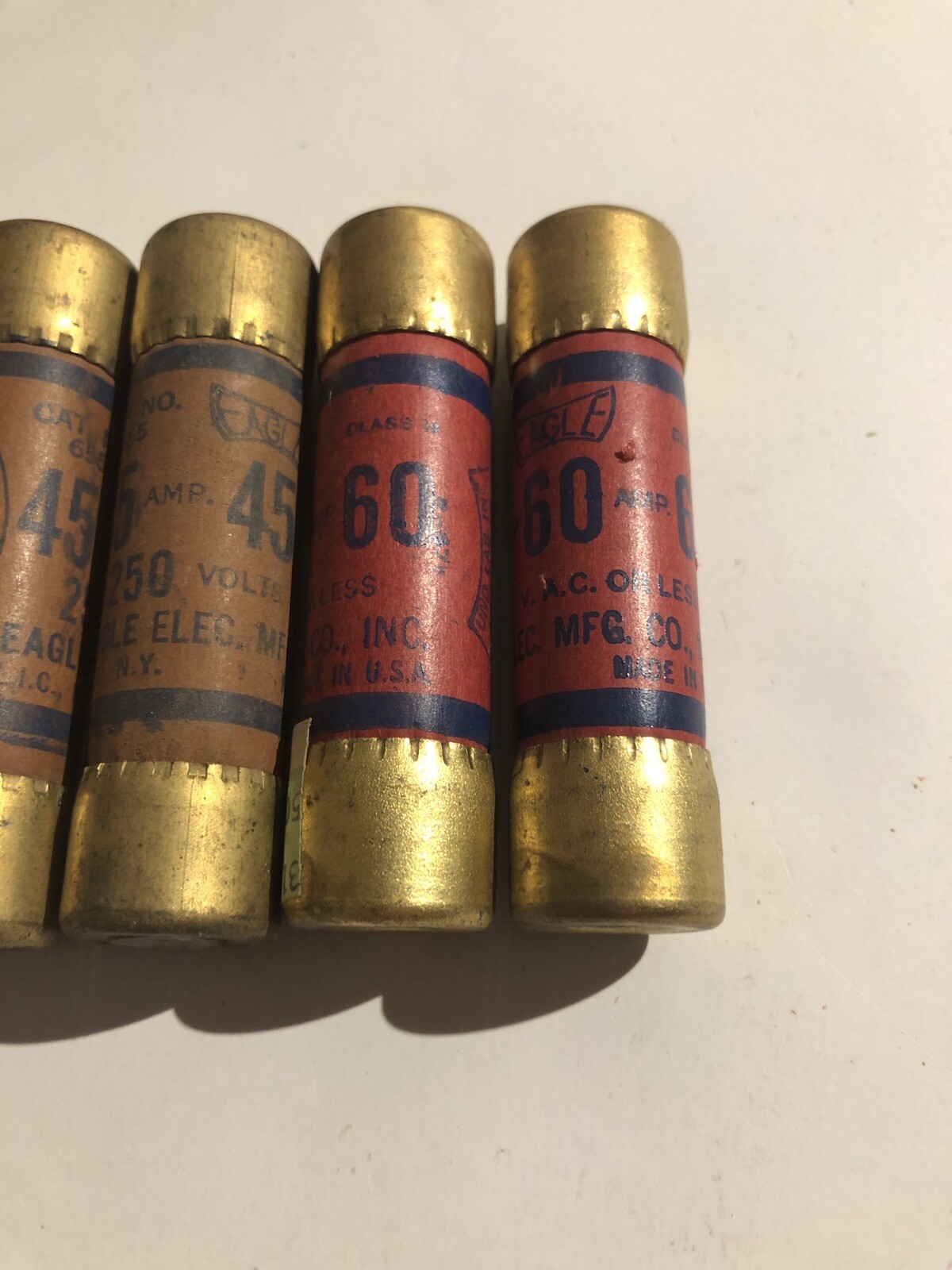 LOT OF 6 NEW EAGLE NON-RENEWABLE CARTRIDGE FUSES - # 655 - 35 45 & 60 ...