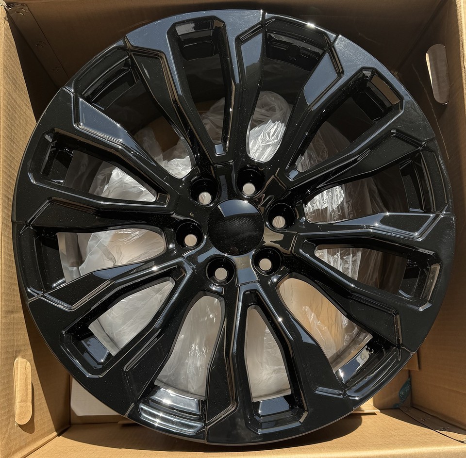 Gloss Black Denali 22" CV30 Wheels Blackhawk R/T Tires GMC Sierra Yukon ...