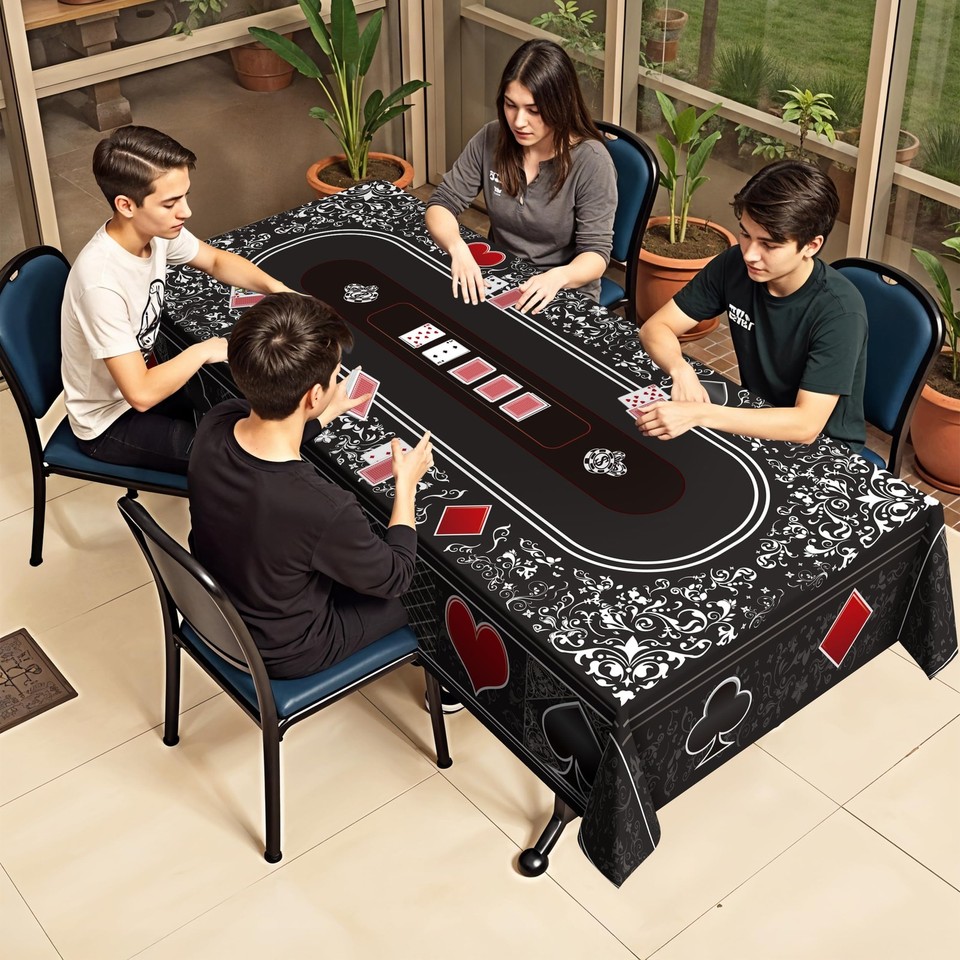 Poker Mat Casino Tablecloth Playing Cards Decorations Playmat Texas ...