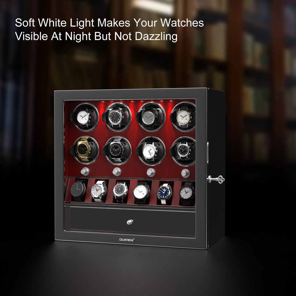 Automatic Watch Winder Box 2 4 6 8 Watches With Watch Display Storage ...