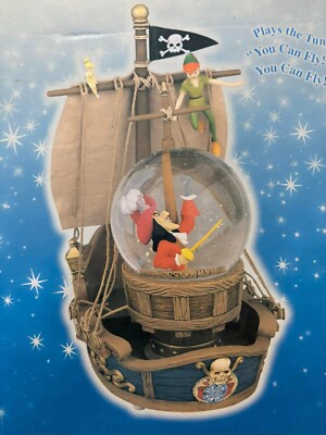 Peter Pan Pirate Ship Showdown Snow Globe 2004 NEW (Read description ...