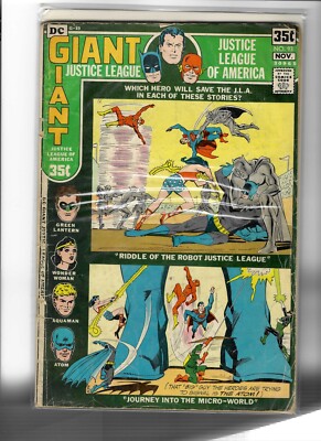DC Giant Justice League of America Comic Book Issue #93 Wonder Woman ...