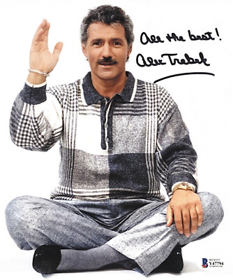 ALEX TREBEK HAND SIGNED AUTOGRAPHED 8X10 PHOTO WITH BECKETT COA MUST ...