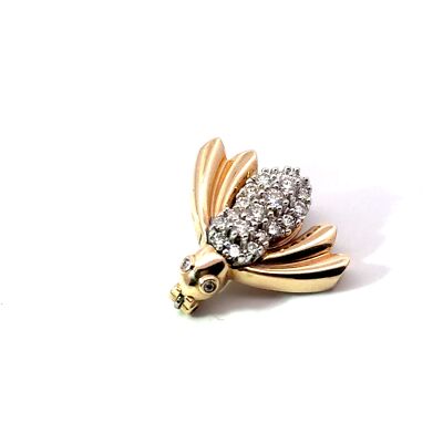 CFJ Bee Bug Diamond Pin 14k Yellow Gold Approx. 1ctw Vintage | eBay