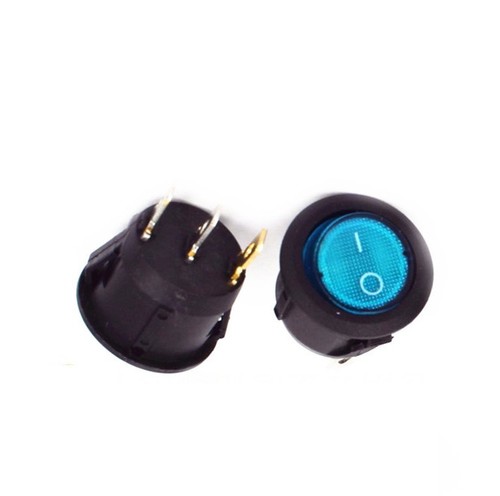 10Pcs Mini 3 Pin Round SPDT ON-OFF Rocker Switch Snap-in Blue | eBay