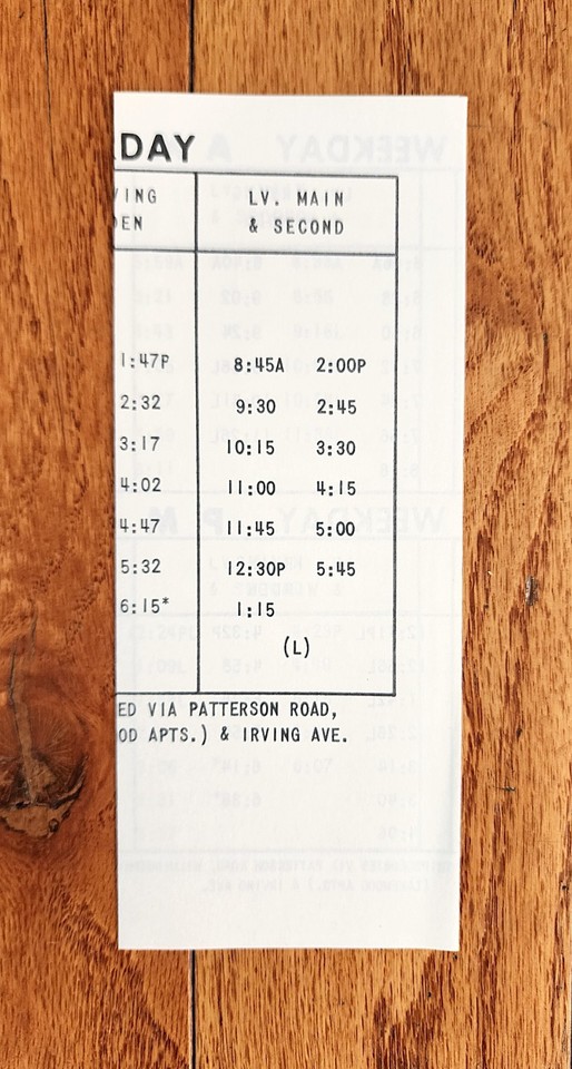 RTA MIAMI VALLEY REGIONAL TRANSIT AUTHORITY BUS TIME TABLE ROUTE A ...