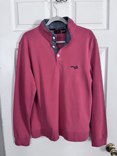 Perry Ellis American Mens Large Mineral Red Long Sleeve Button Up ...