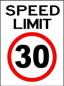 SPEED LIMIT 30 KM/H - 300 X 225MM - METAL SIGN - CHILDREN TRAFFIC SIGN ...