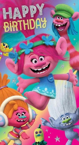 Official TROLLS BIRTHDAY CARDS or Gift Wrap Relations 4th 5th 6th 7th ...