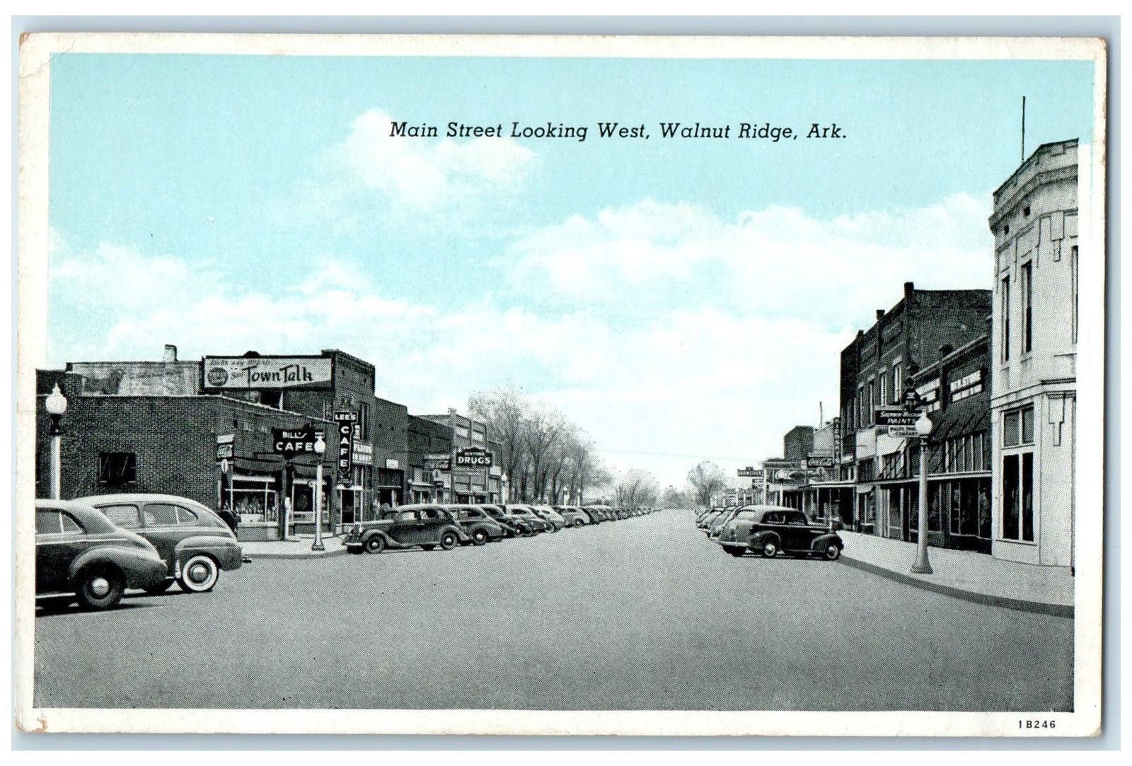 c1920's Main Street Parked Classic Cars Stores Walnut Ridge Arkansas AR ...