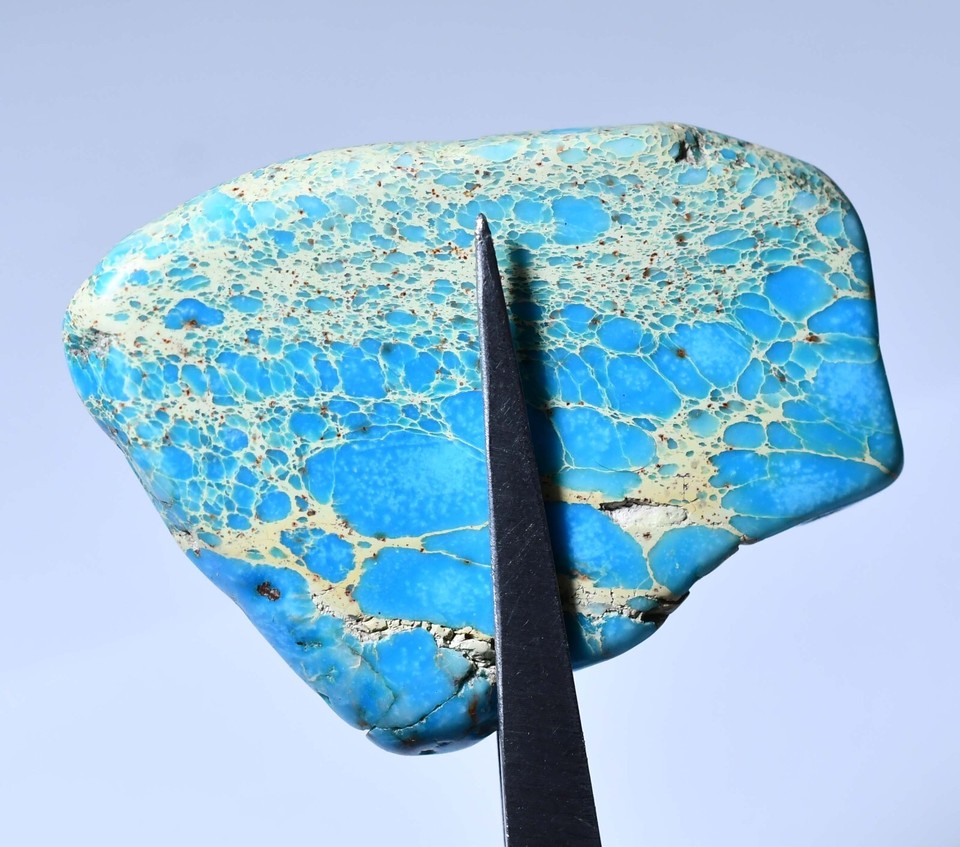 Natural Blue Ridge Turquoise 132.0 Ct Polished Slab Untreated Certified ...