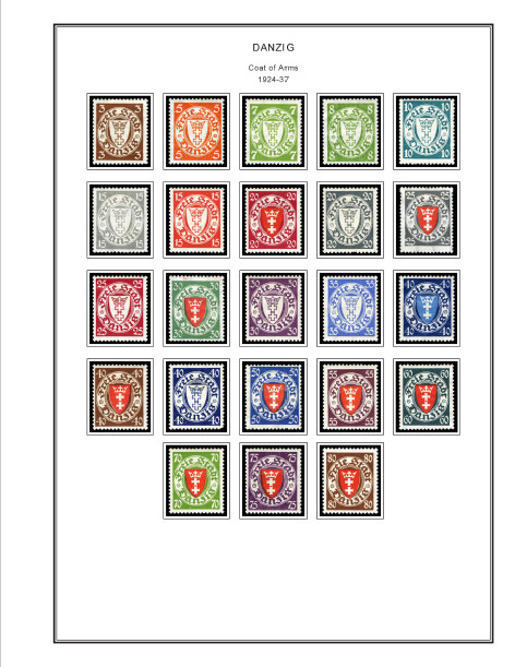 COLOR PRINTED DANZIG / GDANSK 1920-1939 STAMP ALBUM PAGES (45 ...