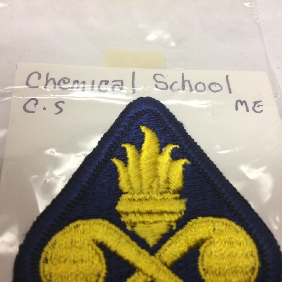 Vintage Military Patch Badge Army Chemical School Color Variant Blue ...