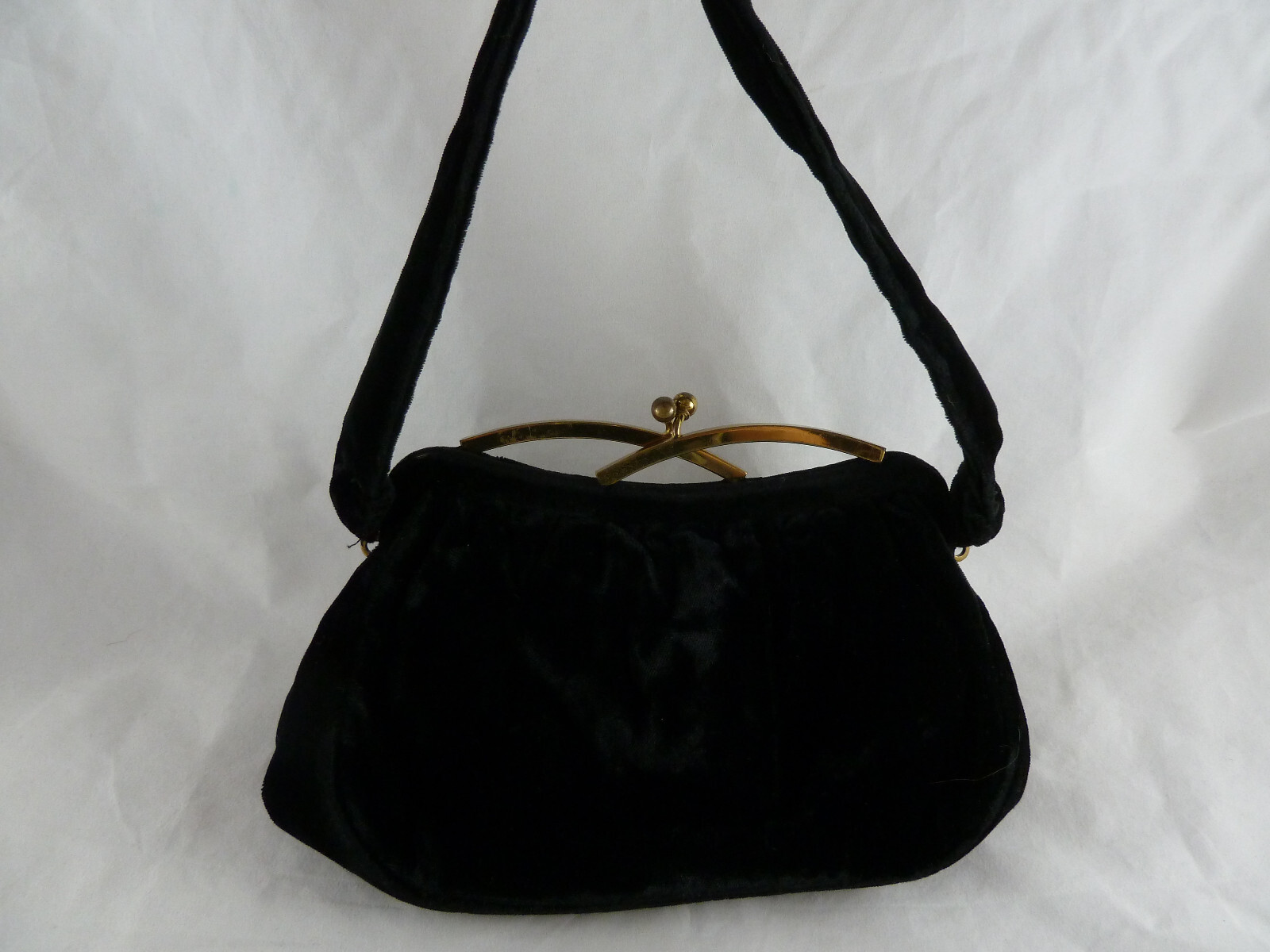 Vintage Garay Handbag Evening bag 1940's-50's Black Rayon Velvet Purse ...