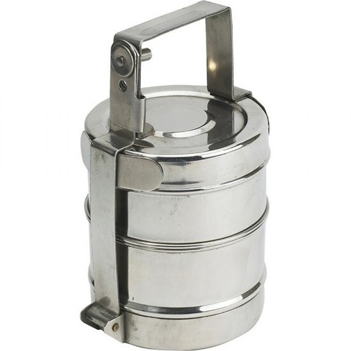 Stainless Steel TIFFIN Lunch Box Tiffin Round Food Container Carrier ...