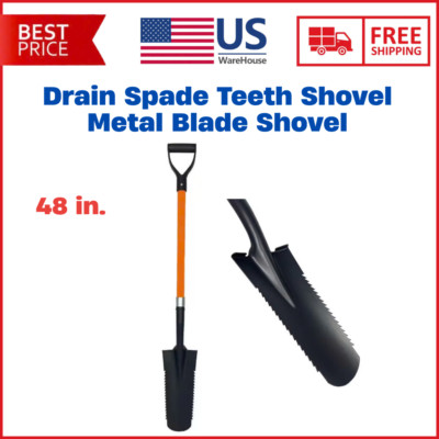 Drain Spade Teeth Shovel Multi-Purpose Metal Blade Shovel 48 In ...