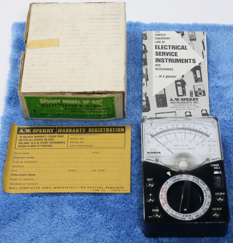 Vintage Sperry SP-60 Analog Multitester Multimeter Tested Working No ...