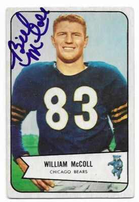 WILLIAM BILL McCOLL 1954 Bowman Signed Autographed card #59 Chicago ...
