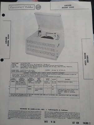 Vintage Photofact. Airline Model 2509 | eBay