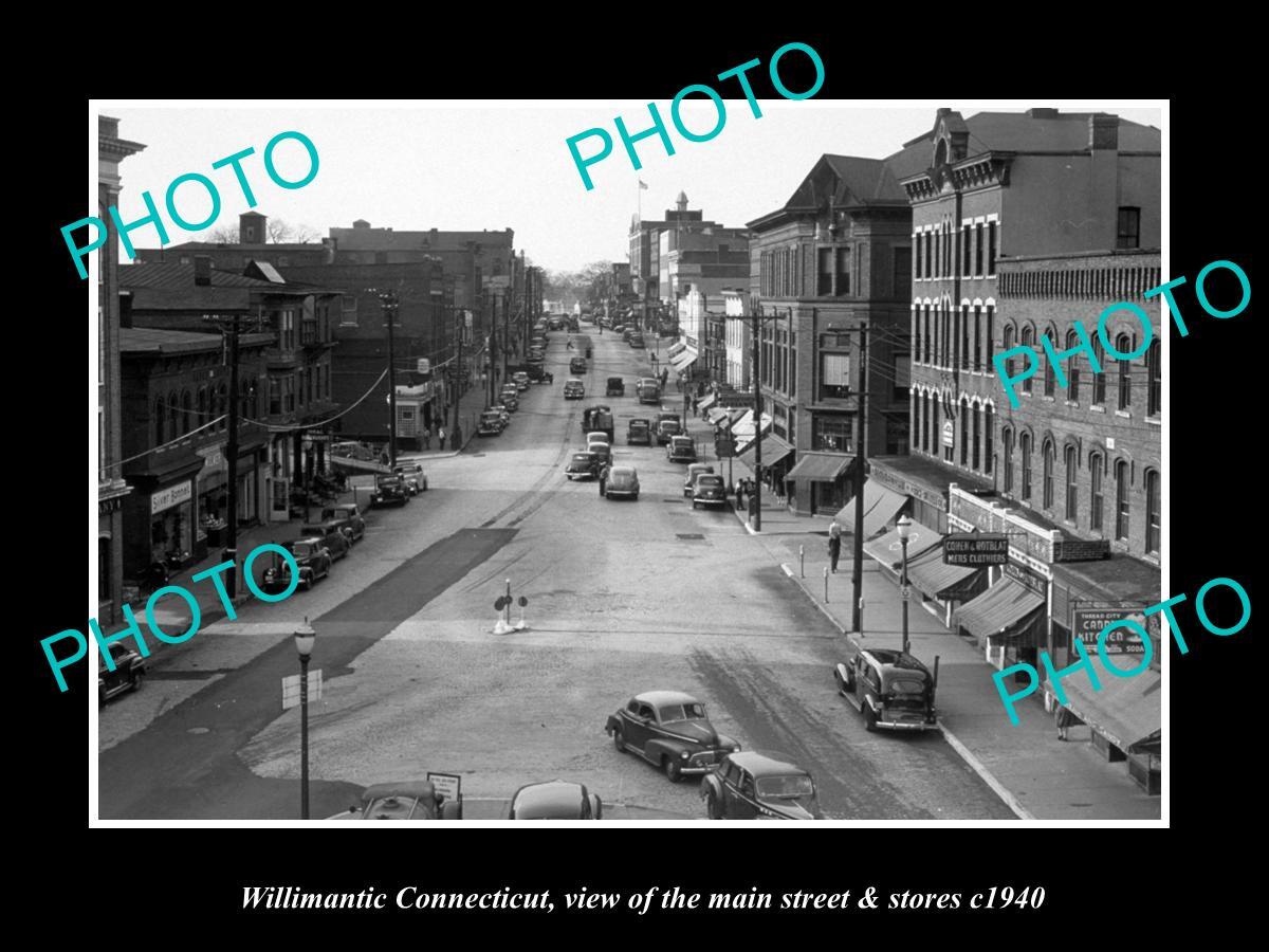 OLD LARGE HISTORIC PHOTO OF WILLIMANTIC CONNECTICUT THE MAIN ST & STORES c1940 | eBay Australia