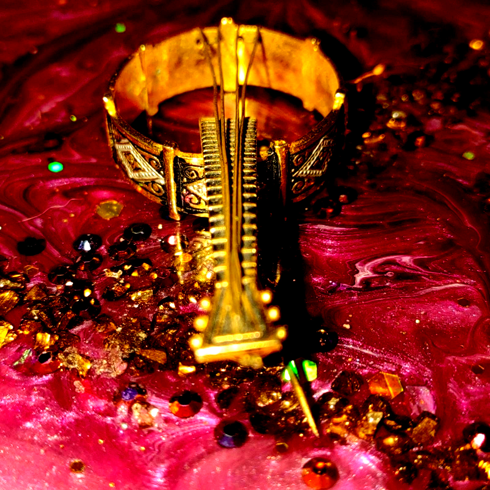 1970s Domicine Spanish Banjo Brooch from Spain - Gem