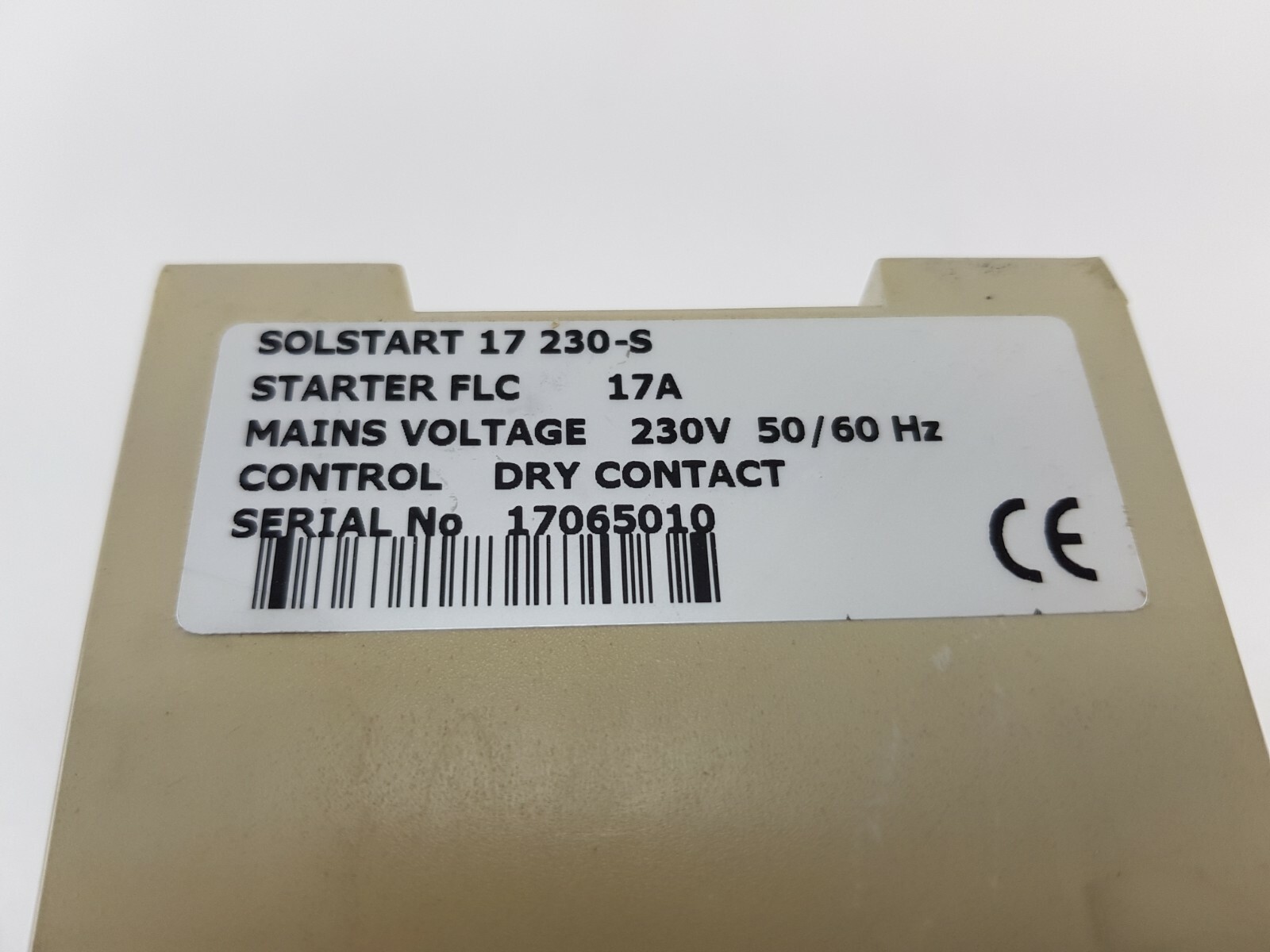 SOLCON SOLSTART 17 230-S, STARTER FLC 17A CONTROL DRY CONTACT | eBay
