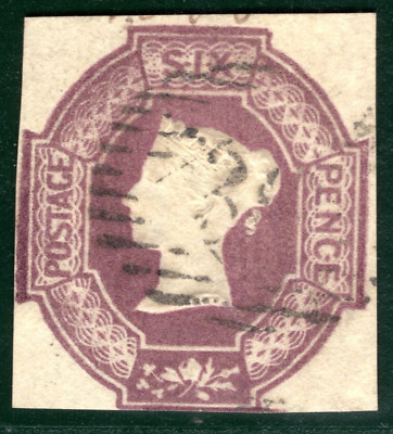 GB QV EMBOSSED Stamp SG.58 6d Mauve *WATERMARK REVERSED* Variety SBR104 ...