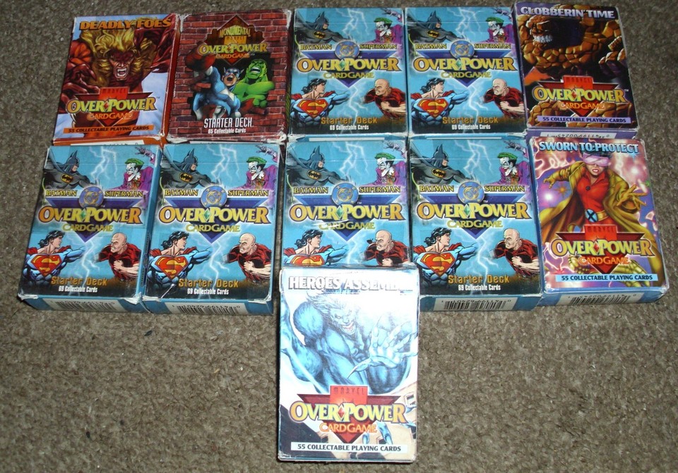 1995~1996 MARVEL OVER POWER CARD GAME Huge Lot of (690) Cards! TREASURE ...