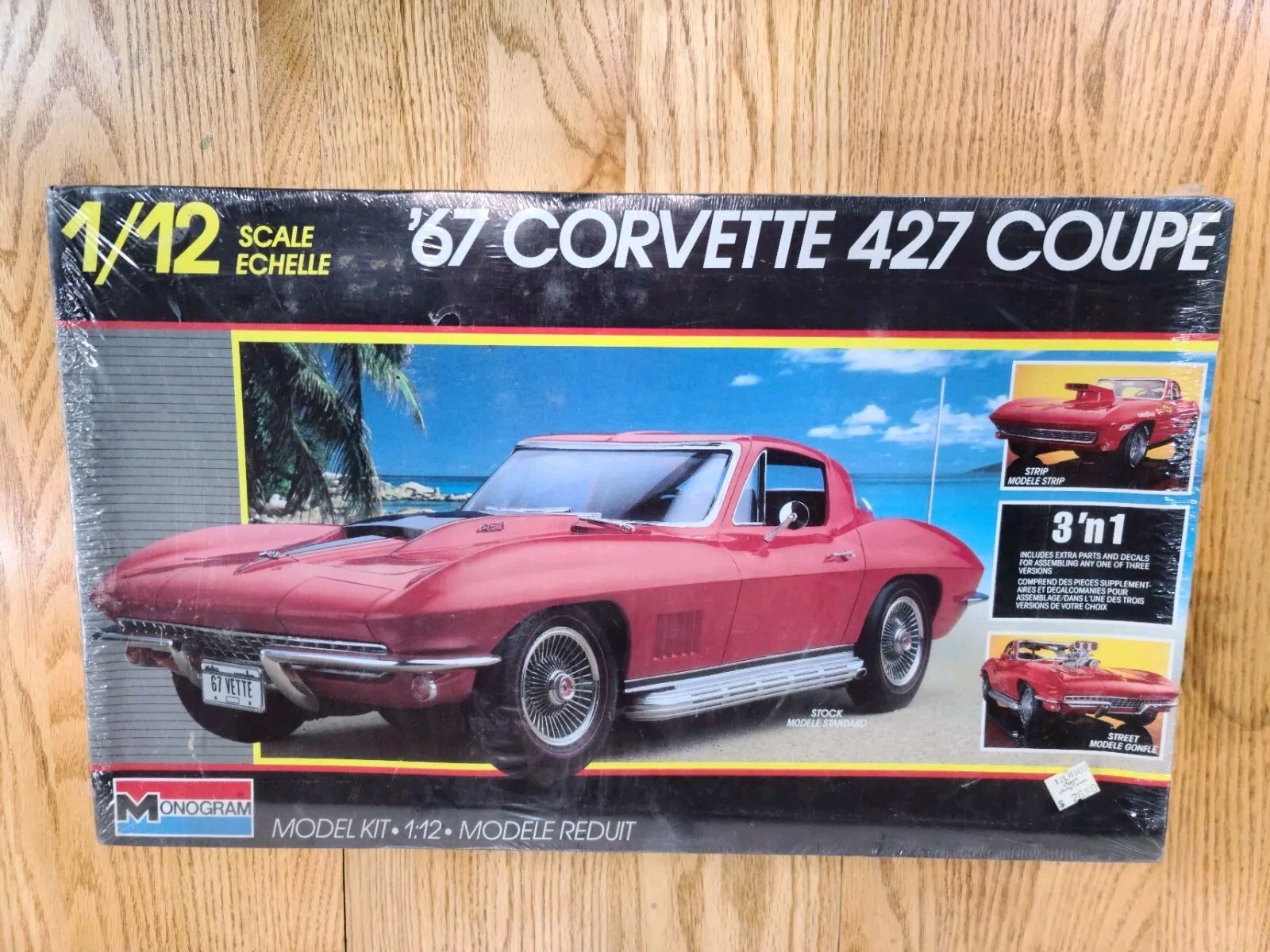 Monogram BIG 1:12 67 Corvette 427 Coupe SEALED “3 ‘n 1” Car Model Kit ...