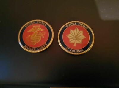 MARINE CORPS LIEUTENANT COLONEL O5 RED CHALLENGE COIN | eBay