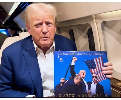 Donald Trump Autograph Signed Hard Cover Book Save America IN HAND ...