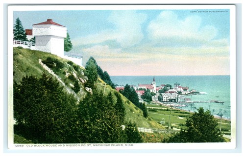 Old Block House & Mission Point Mackinac Island MI Michigan Postcard ...