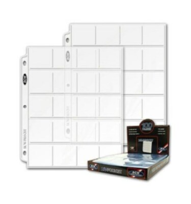Lot of 25 BCW 20-Pocket Album Pages for 2x2 Coin Flips binder protector ...